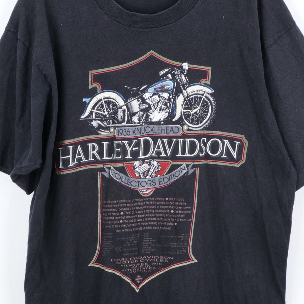 90s Harley Davidson Mens Large Knucklehead T Shirt - Gem